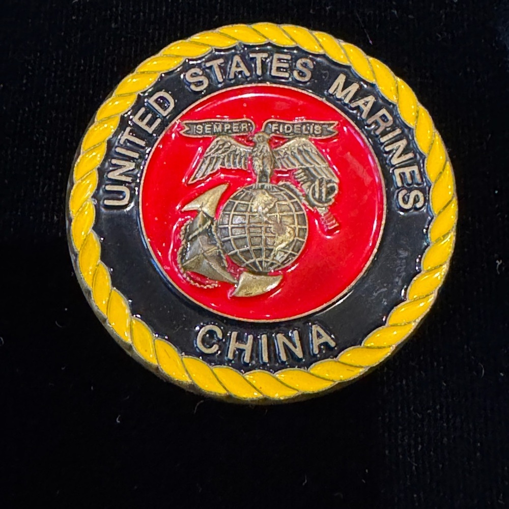 Vintage Us Marine Corps China Challenge Coin With Gol… - Gem